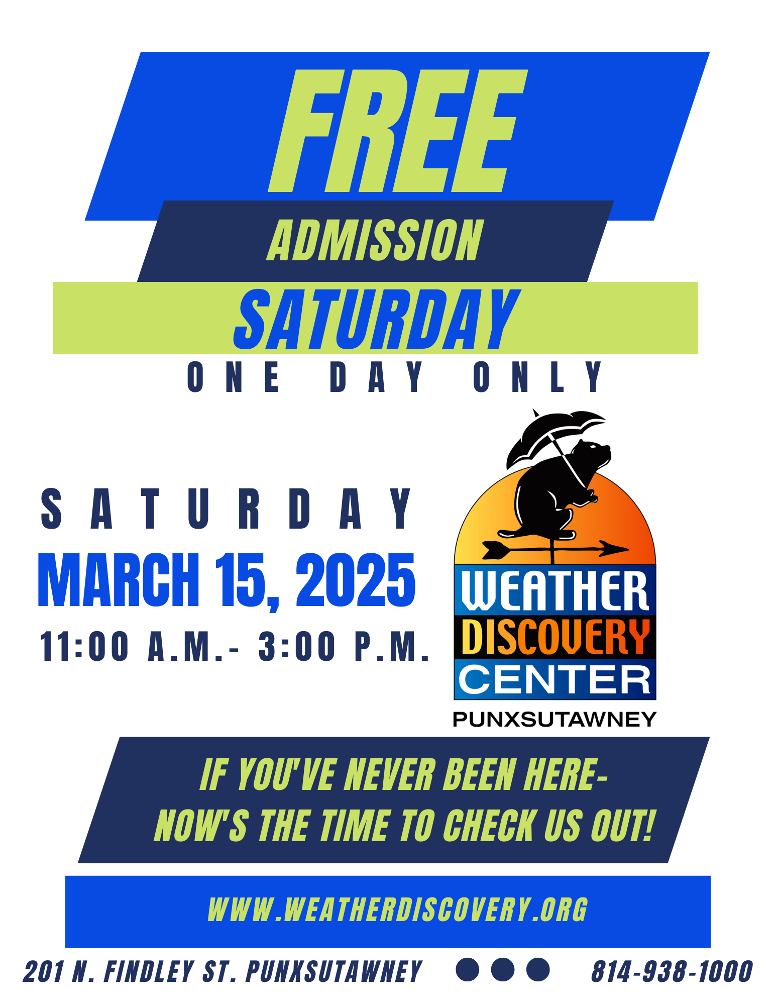 Free Admission Saturday returns in March - Punxsutawney Weather ...